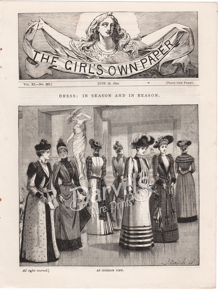 Original engravings from "The Girl's Own Paper" a Victorian magazine ...