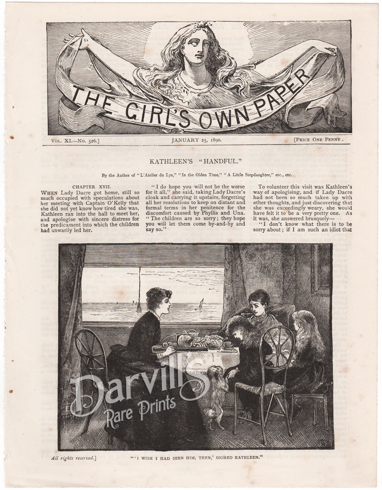 Original engravings from "The Girl's Own Paper" a Victorian magazine ...