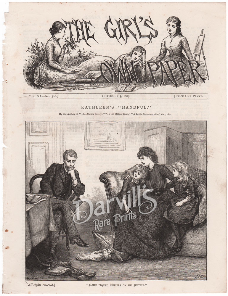 Original engravings from "The Girl's Own Paper" a Victorian magazine ...