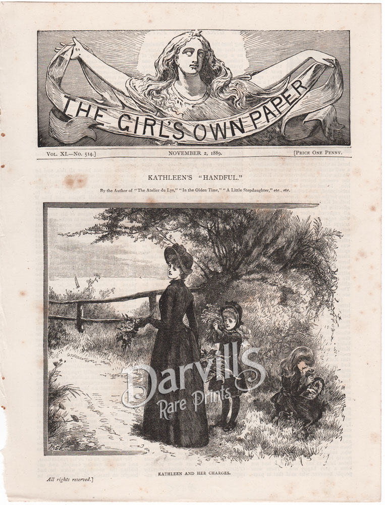 Original engravings from "The Girl's Own Paper" a Victorian magazine ...