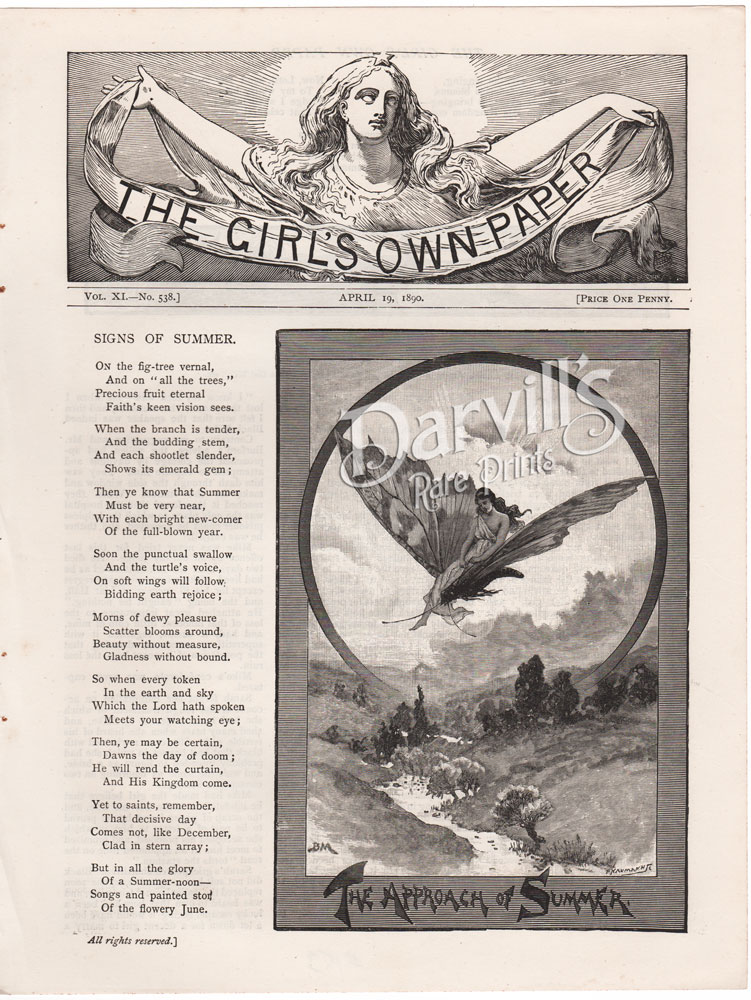 Original engravings from "The Girl's Own Paper" a Victorian magazine ...