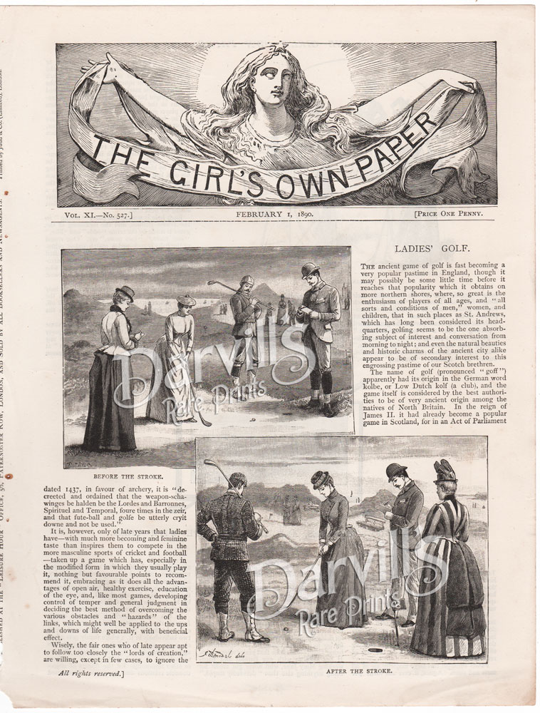 Original engravings from "The Girl's Own Paper" a Victorian magazine ...