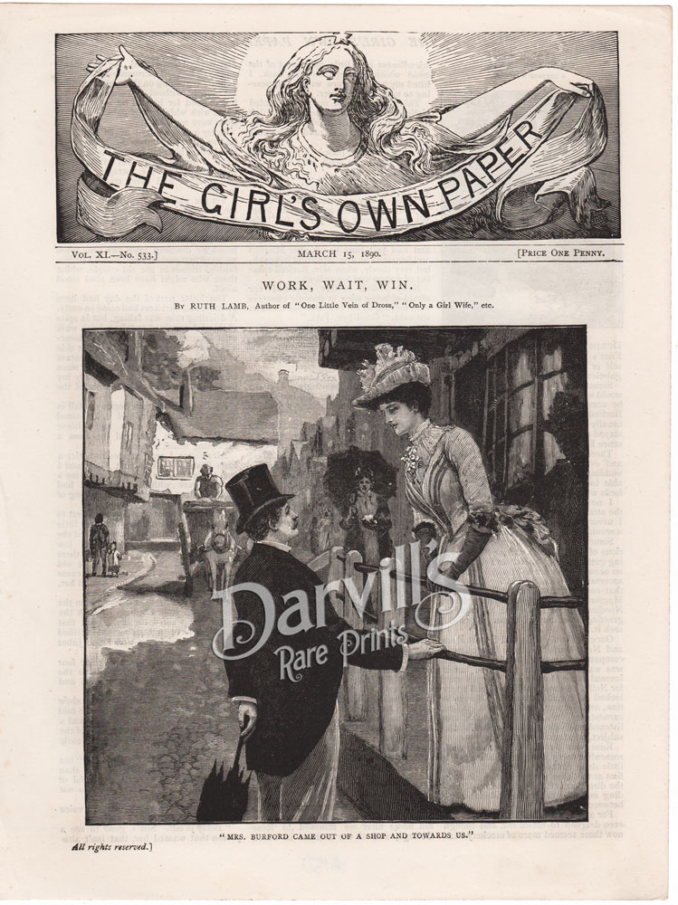 Original engravings from "The Girl's Own Paper" a Victorian magazine ...
