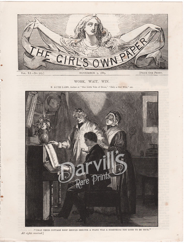 Original engravings from "The Girl's Own Paper" a Victorian magazine ...