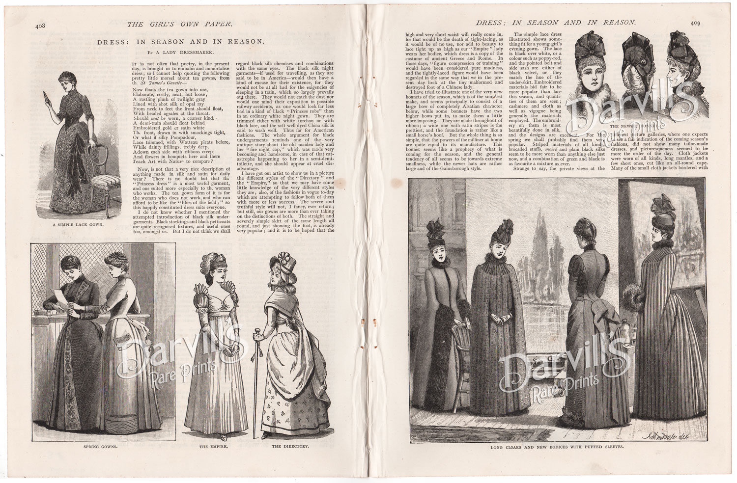 Original engravings from "The Girl's Own Paper" a Victorian magazine ...