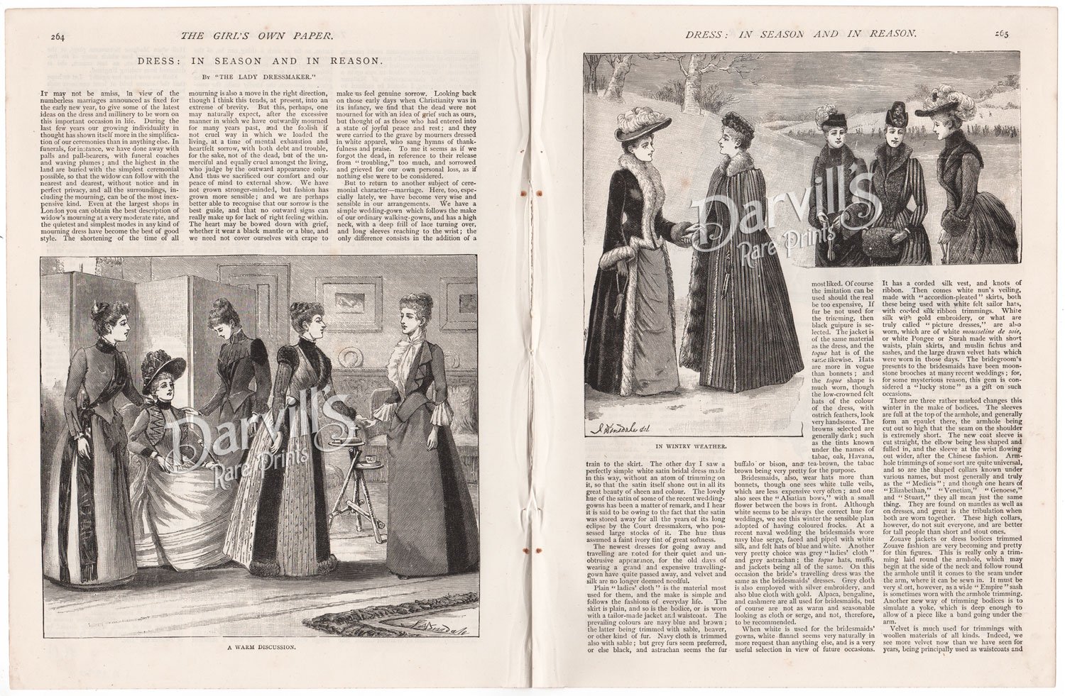 Original engravings from "The Girl's Own Paper" a Victorian magazine ...