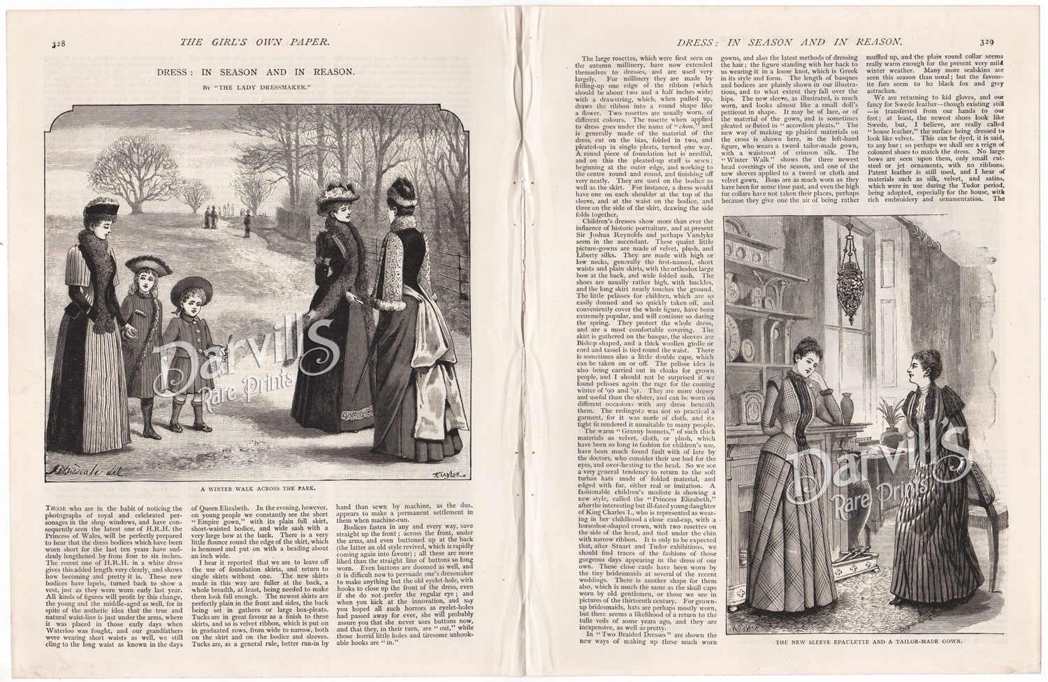 Original engravings from "The Girl's Own Paper" a Victorian magazine ...