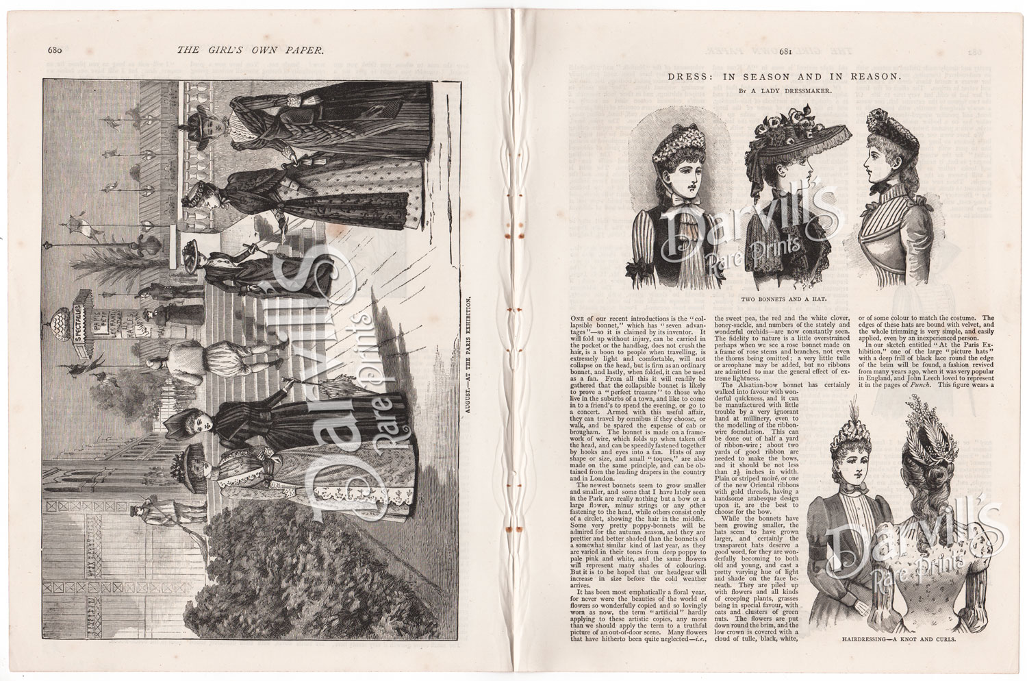 Original engravings from "The Girl's Own Paper" a Victorian magazine ...