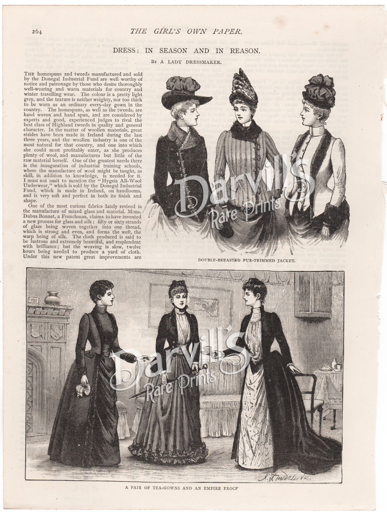Original engravings from "The Girl's Own Paper" a Victorian magazine ...