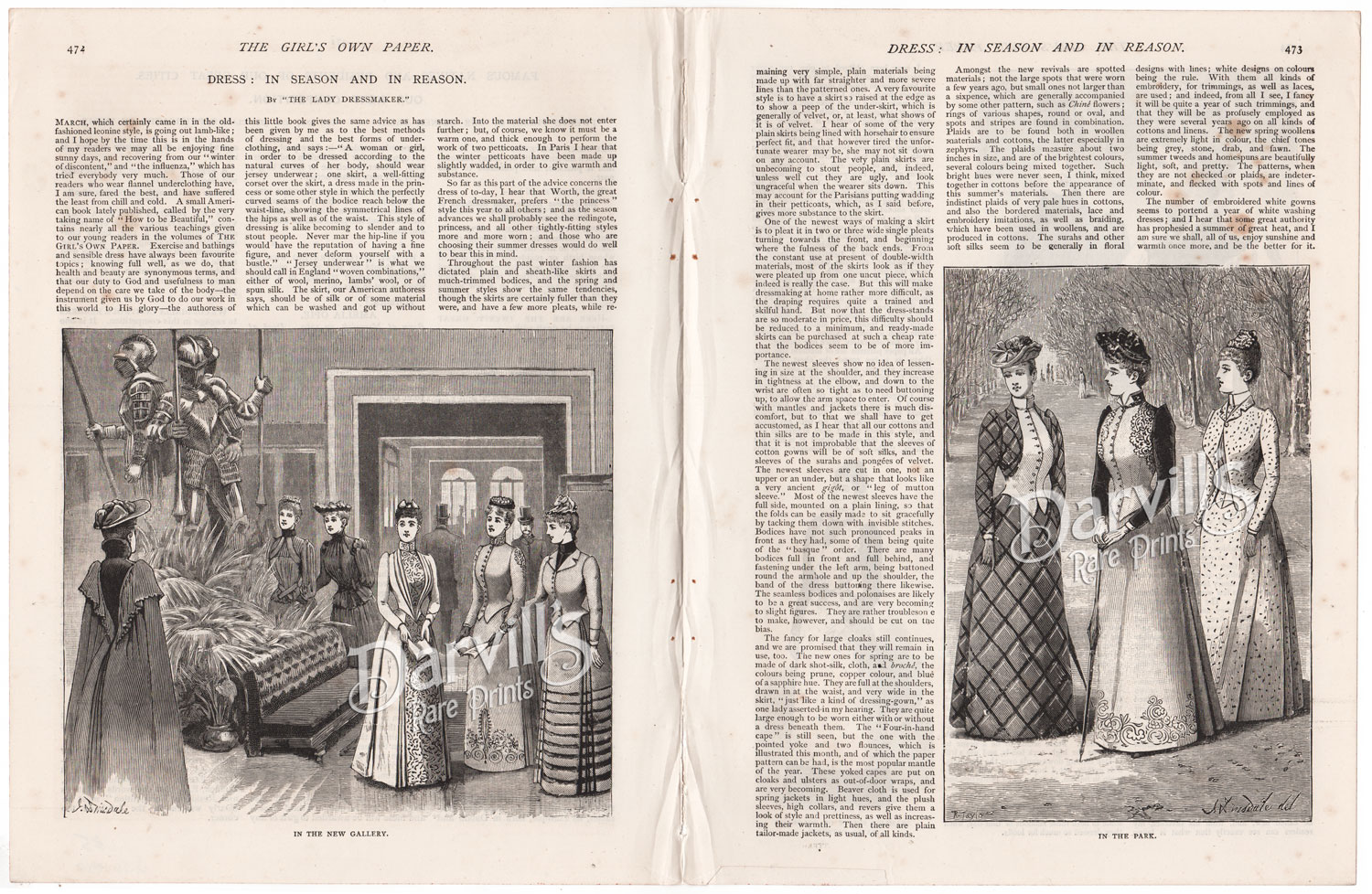 Original engravings from "The Girl's Own Paper" a Victorian magazine ...
