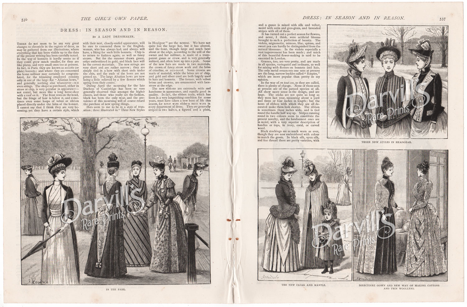 Original engravings from "The Girl's Own Paper" a Victorian magazine ...