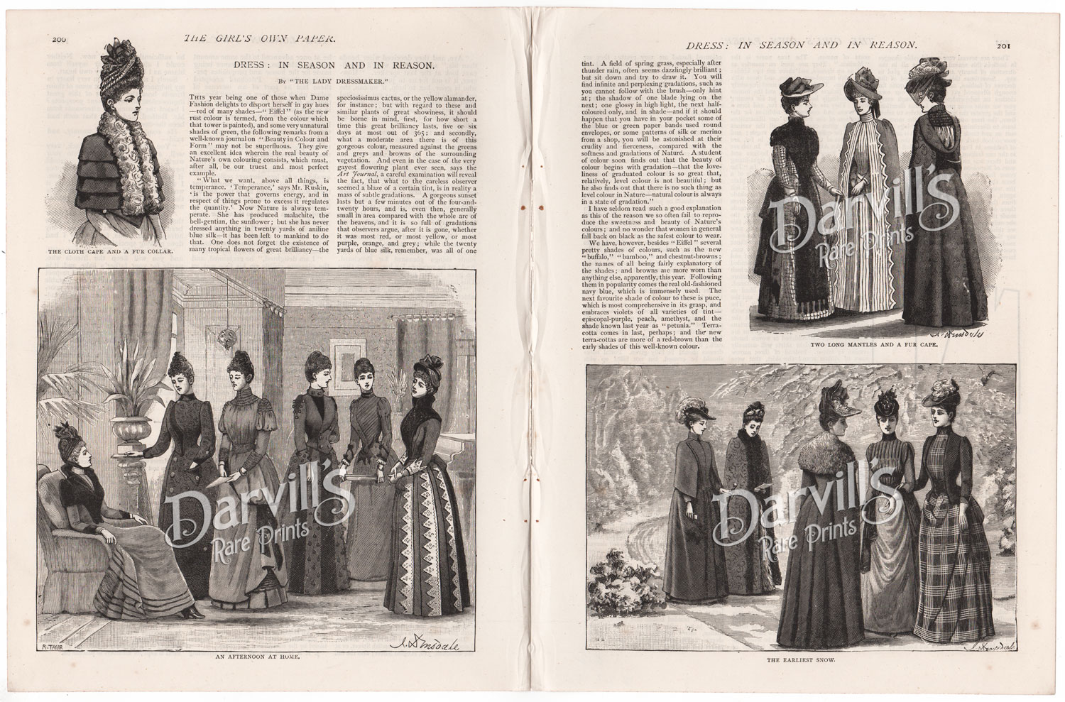 Original engravings from "The Girl's Own Paper" a Victorian magazine ...