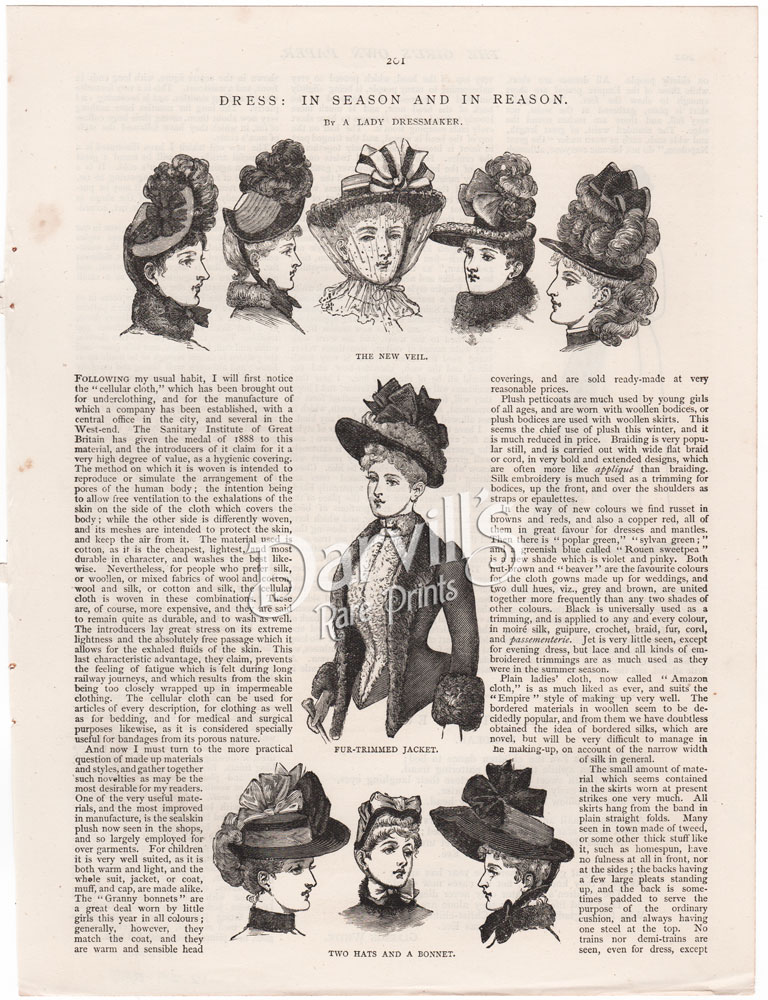 Original engravings from "The Girl's Own Paper" a Victorian magazine ...