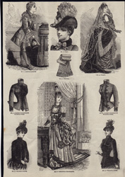 Antique prints of Victorian fashion, patterns, etc.