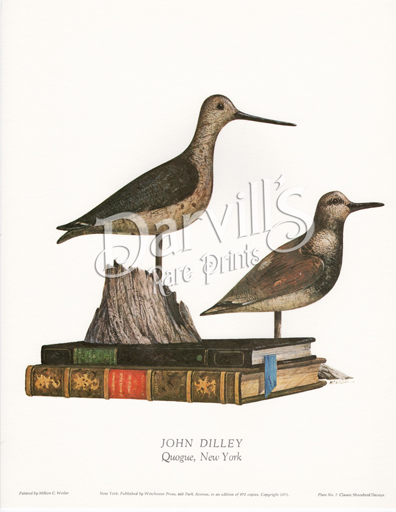 Classic Shorebird Decoys limited edition prints by Milton C Weiler 1971