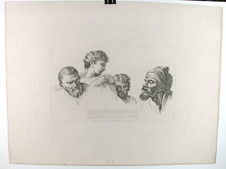 "Four Heads from the Cartoons at Hampton Court" by William Hogarth