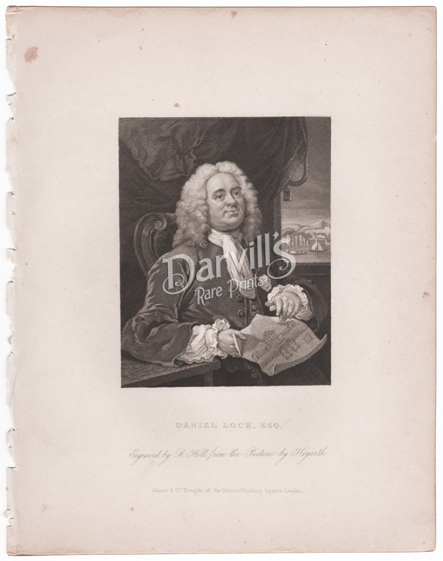 "Portrait of Daniel Lock" William Hogarth original print