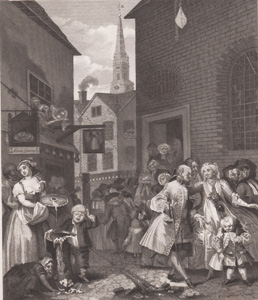 "Times of the Day: Morning, Noon, Evening, Night" by William Hogarth