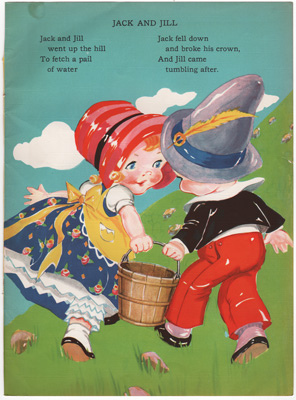 Mother Goose nursery rhyme illustrations by Ruth E. Newton (1943)