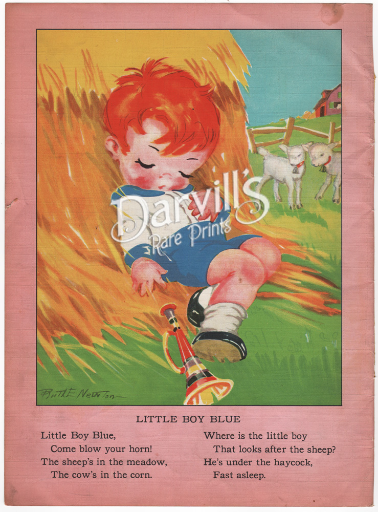 Mother Goose nursery rhyme illustrations by Ruth E. Newton (1943)