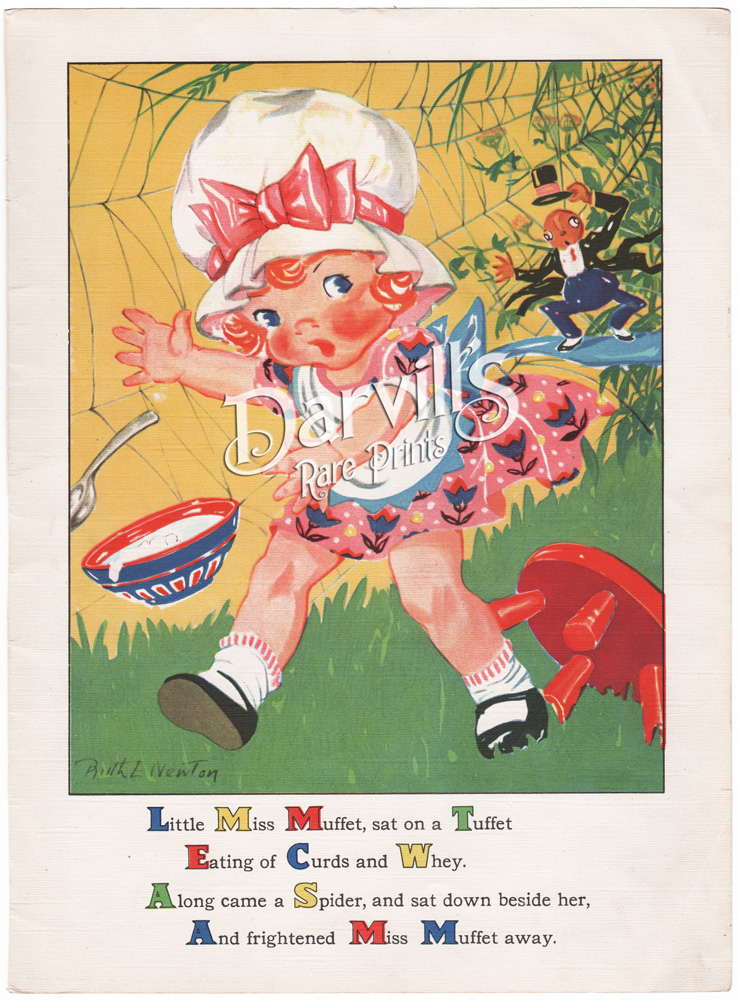 Mother Goose nursery rhyme illustrations by Ruth E. Newton (1943)