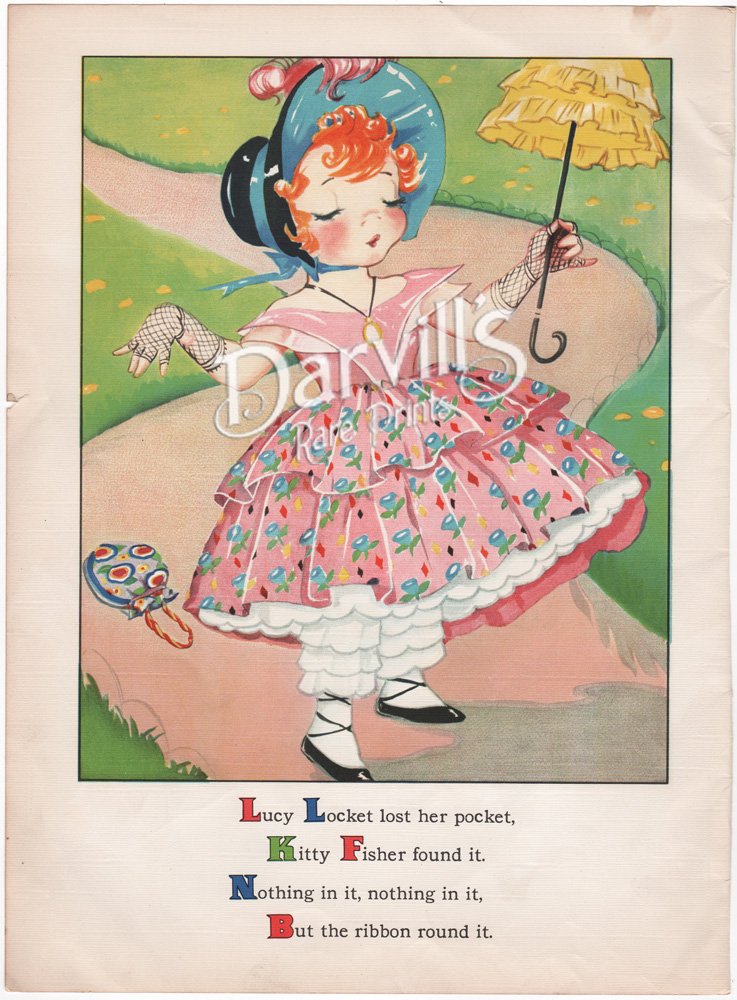 Mother Goose nursery rhyme illustrations by Ruth E. Newton (1943)