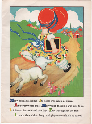 Mother Goose nursery rhyme illustrations by Ruth E. Newton (1943)