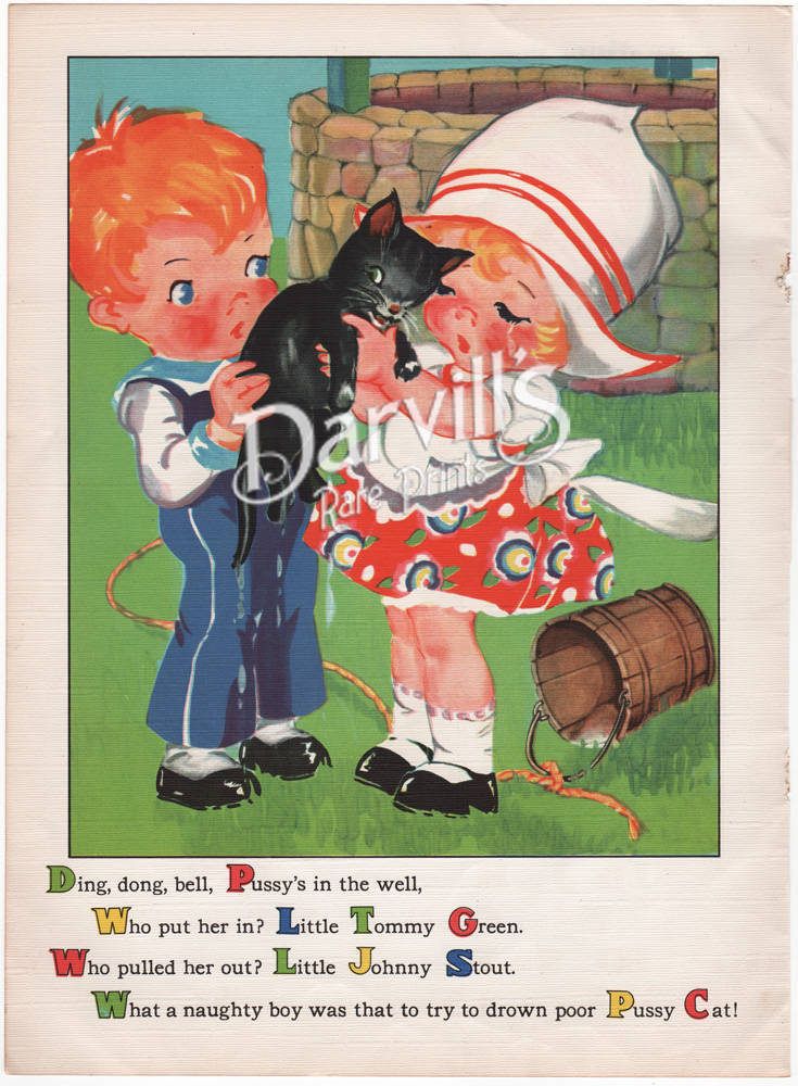 Mother Goose nursery rhyme illustrations by Ruth E. Newton (1943)