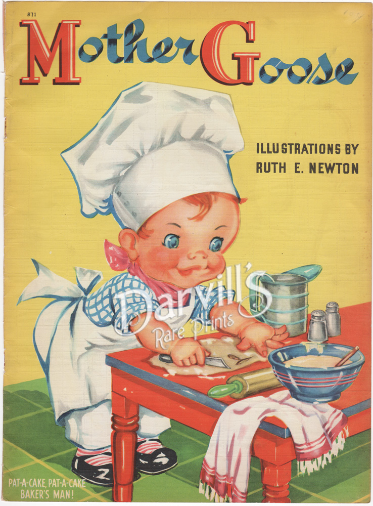 Mother Goose nursery rhyme illustrations by Ruth E. Newton (1943)