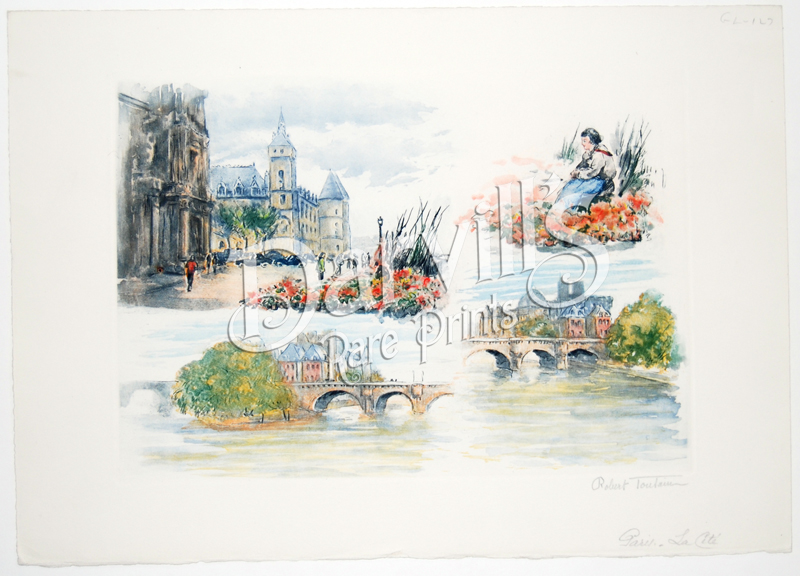 Original French color etchings from Sydney Z. Lucas (1930s-1940s)
