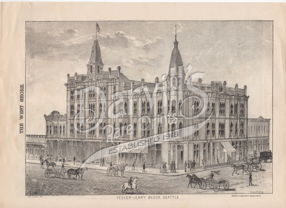 Antique prints of Seattle from "The West Shore" original lithographs ...