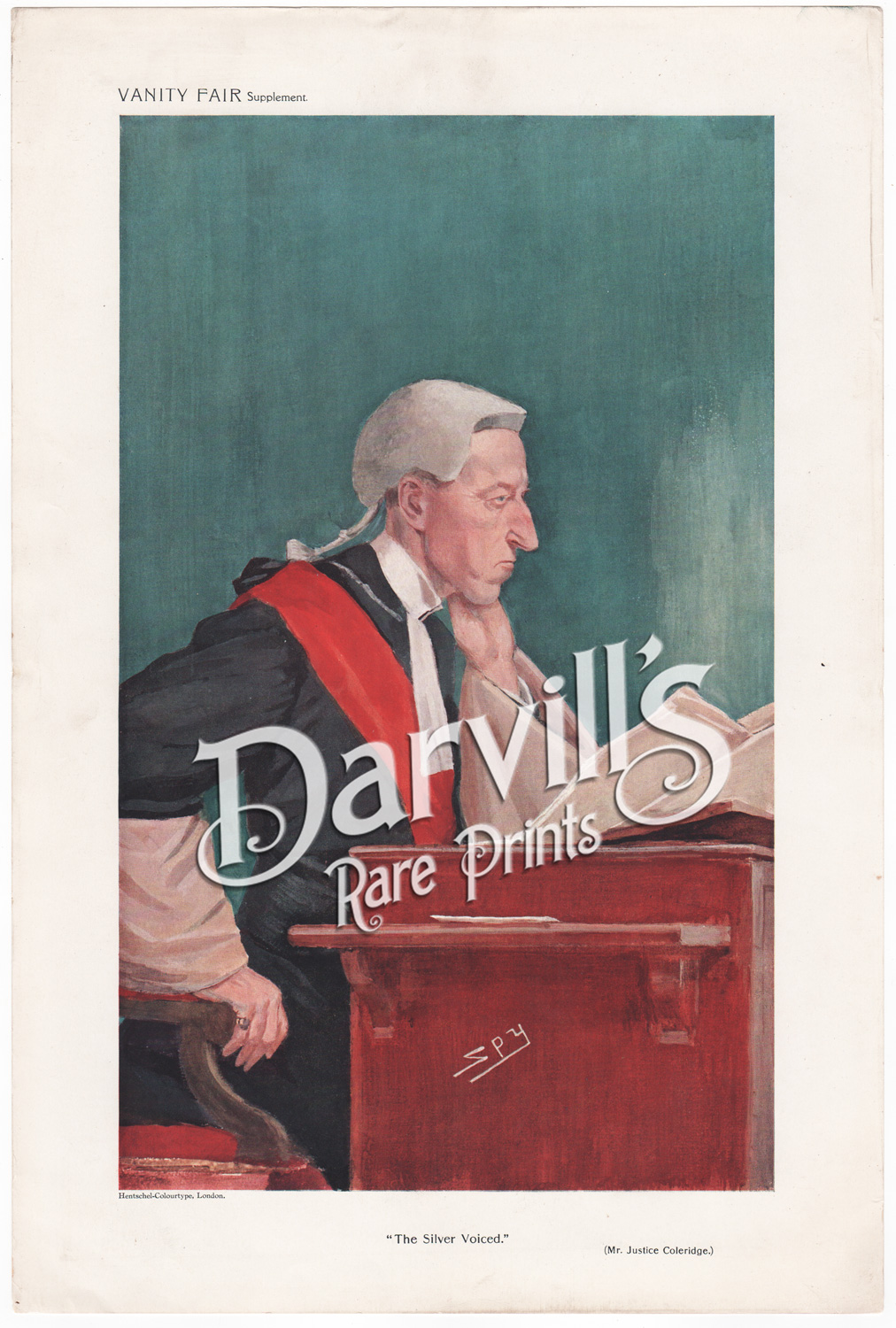 Original Vanity Fair print of Lord Coleridge Jan 13 1909 Judge (Legal)