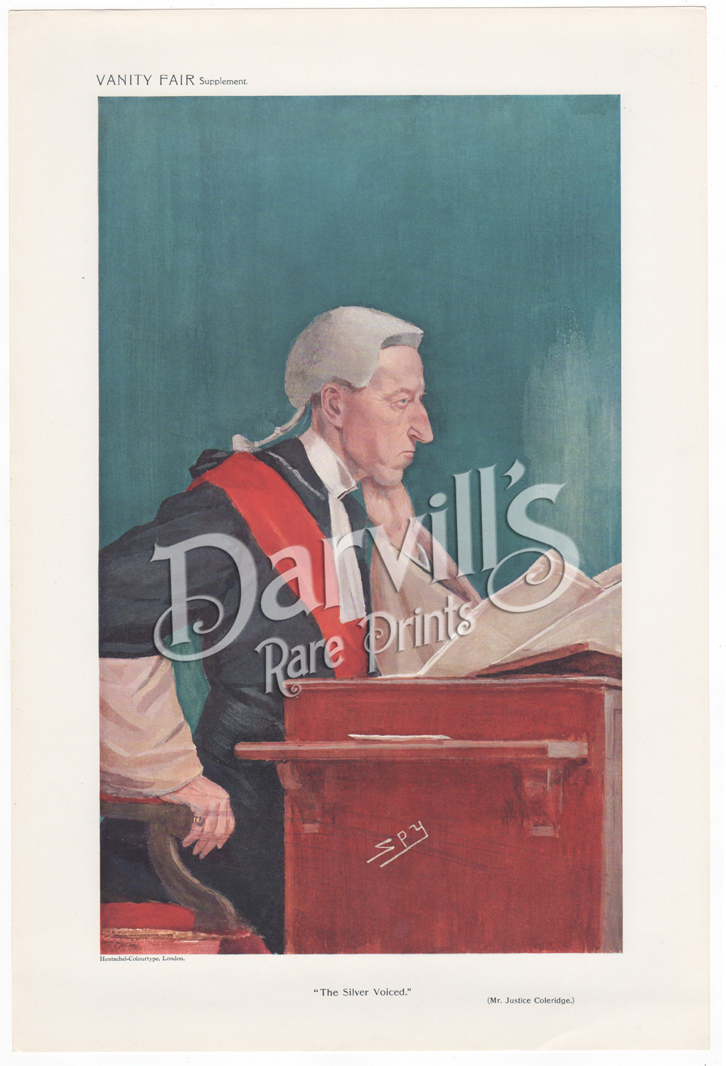 Original Vanity Fair print of Lord Coleridge Jan 13 1909 Judge (Legal)