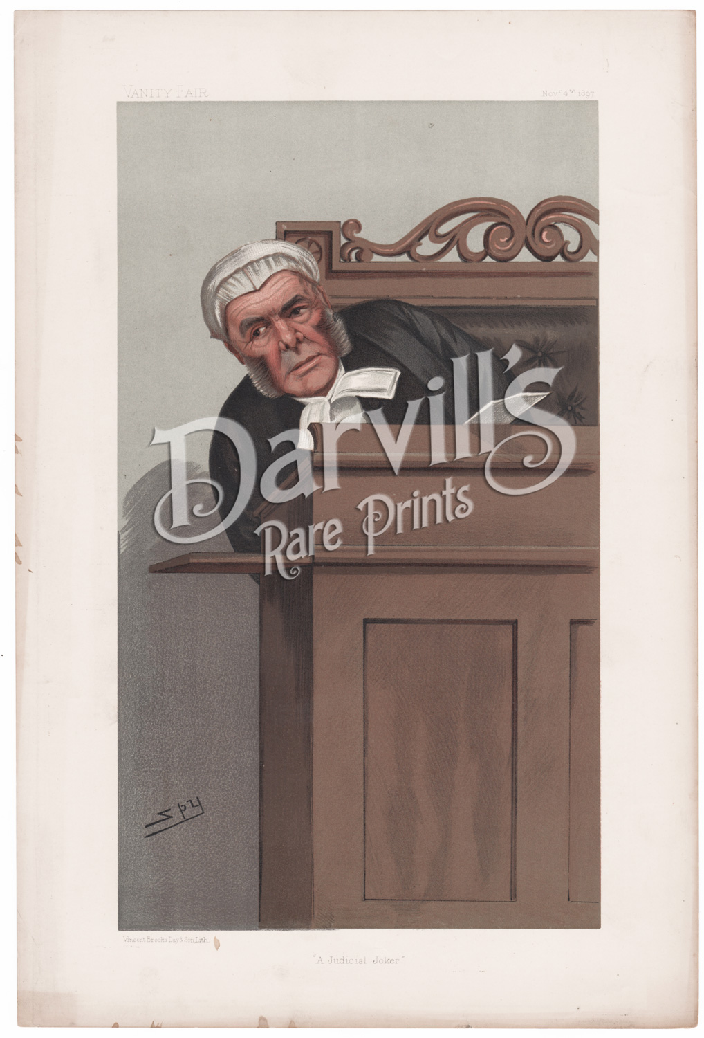 Original Vanity Fair print of His Honour Judge Bacon (Nov 4, 1897 ...