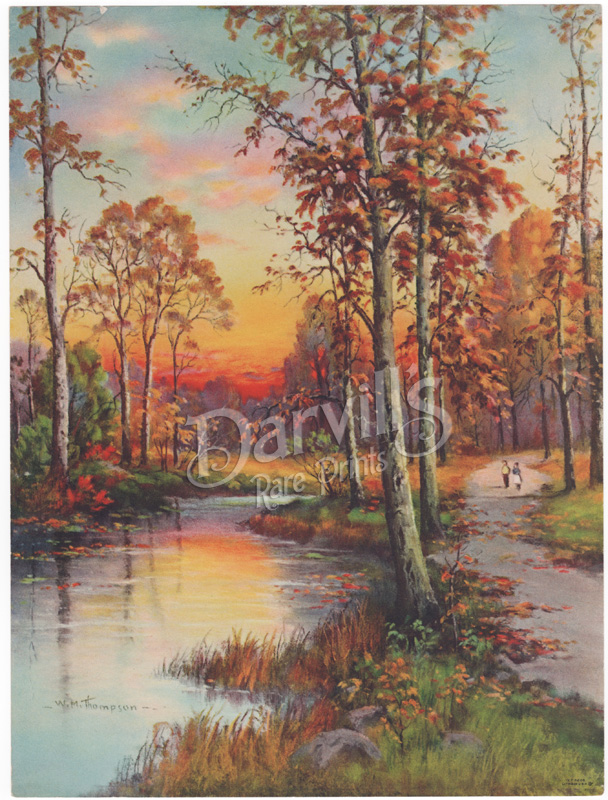 Vintage calendar or poster prints of Cottages, Cabins, Mills, etc ...