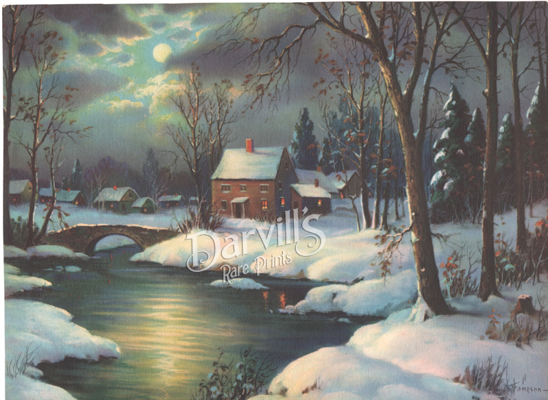 Vintage calendar or poster prints of Cottages, Cabins, Mills, etc ...