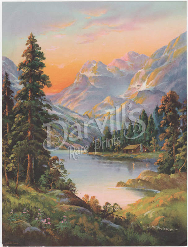 Vintage calendar or poster prints of Cottages, Cabins, Mills, etc ...