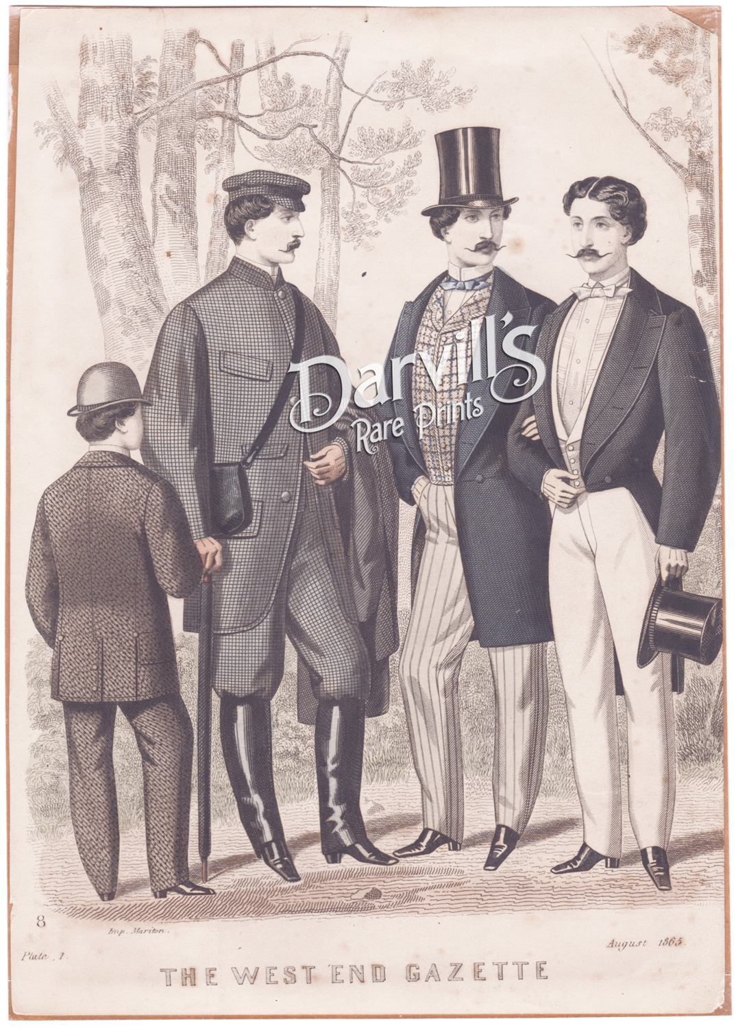 West End Gazette English men's costumes, fashion from 1867